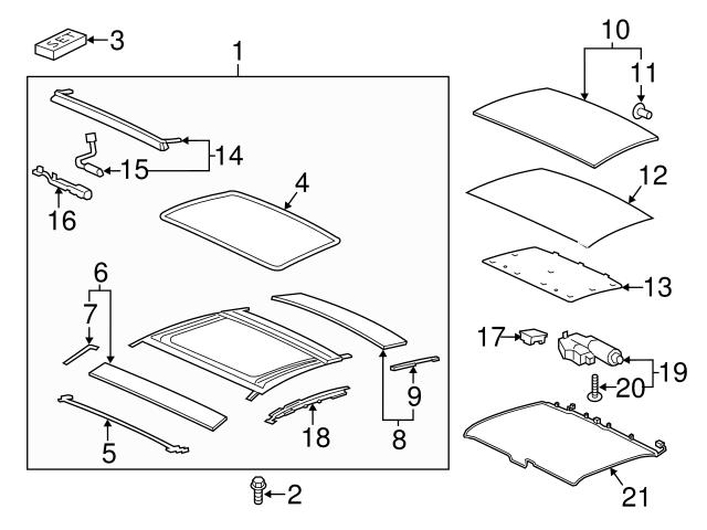 Genuine Porsche 99156692700 Sunroof Molding; Left, Right, Rear Left ...