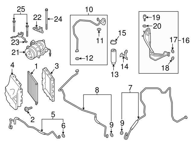 Genuine Porsche 99157309407 A/C Refrigerant Discharge Hose; Front Right ...