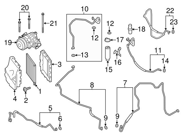 Genuine Porsche 99157310906 A/C Refrigerant Liquid Hose; Front Left ...