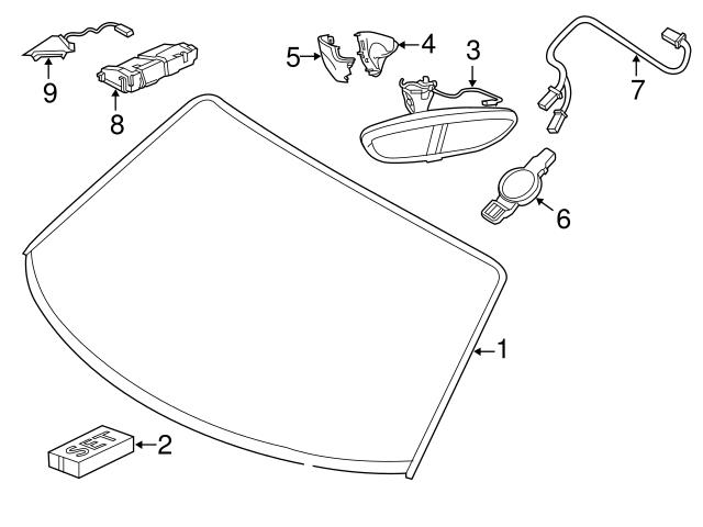 Genuine Porsche 99161510801 Rain Sensor; Front - Porsche | 99161510800