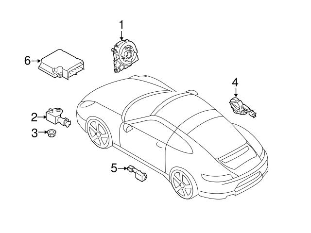 Genuine Porsche 99161822101 Impact Sensor; Left, Right, Rear - Porsche