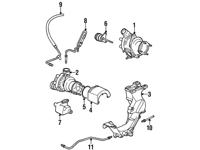 Genuine Porsche 99310733853 Turbocharger Oil Line; Right - Porsche