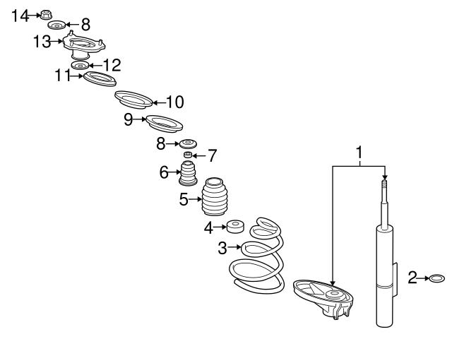 Genuine Porsche 99634352500 Coil Spring Shim; Left Upper, Right Upper ...