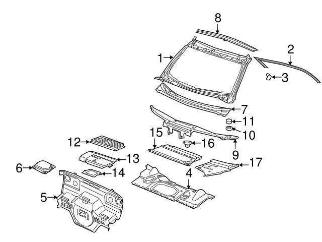 Genuine Porsche 99653707702 Windshield Frame Seal; Left, Right ...