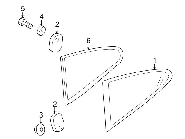 Genuine Porsche 99654332500 Quarter Glass Seal; Left - Porsche ...