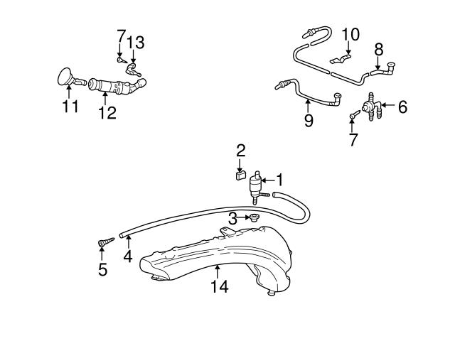 Genuine Porsche 99662813601 Headlight Washer Hose; Front Upper Upper ...