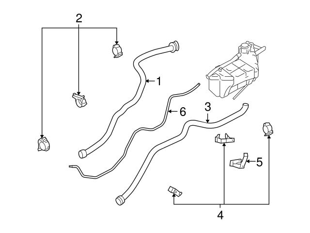 Genuine Porsche 99710668103 Engine Coolant Overflow Hose; Rear - Porsche
