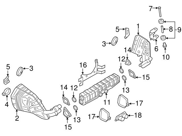 Genuine Porsche 99711111970 Exhaust/Muffler Clamp; Left, Right - Porsche