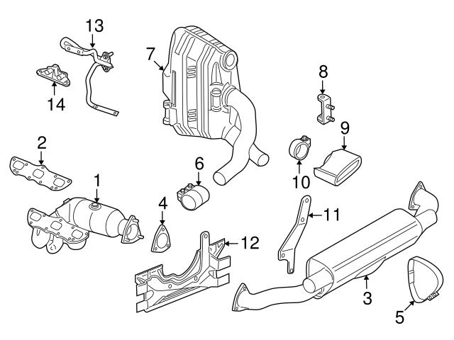 Genuine Porsche 99711115130 Tailpipe; Left - Porsche