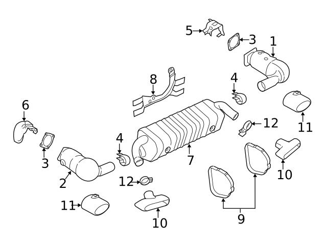 Genuine Porsche 99711124030 Exhaust/Muffler Clamp; Left, Right - Porsche