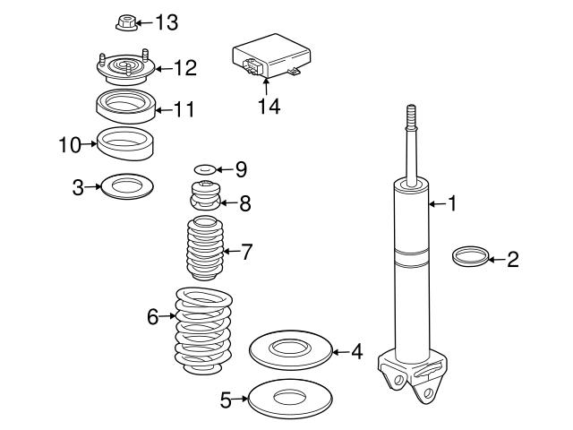 Genuine Porsche 99733305910 Shock Absorber; Rear Left or Right - Porsche