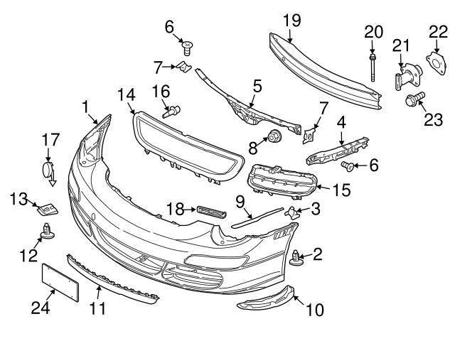 Genuine Porsche 99750571900 Bumper Cover Bracket; Right Inner, Left ...