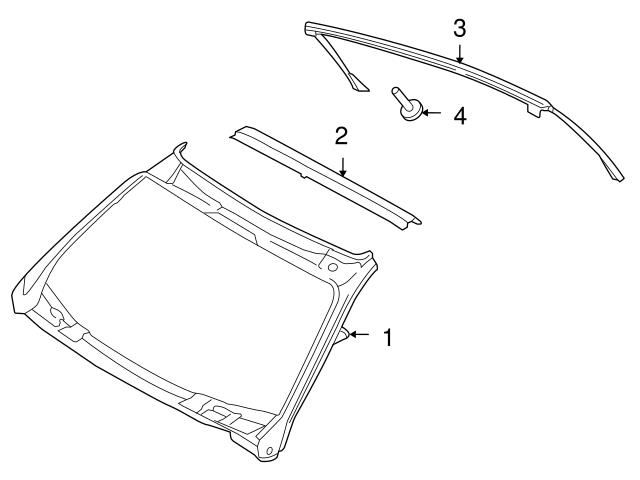 Genuine Porsche 99753707702 Windshield Frame Weatherstrip Seal ...