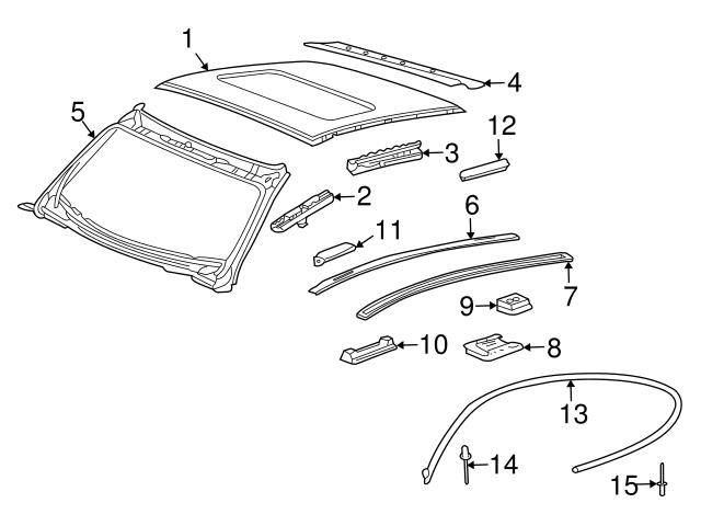 Genuine Porsche 99753748100 Roof Panel Weatherstrip; Left - Porsche