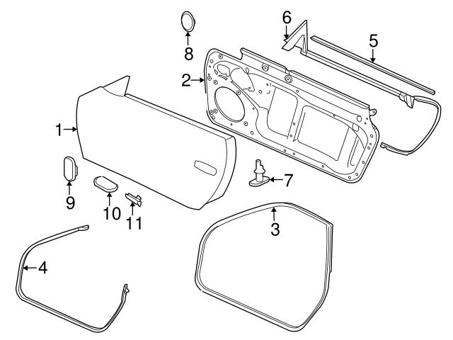 Genuine Porsche 99753753107 Door Window Seal; Left Inner - Porsche ...