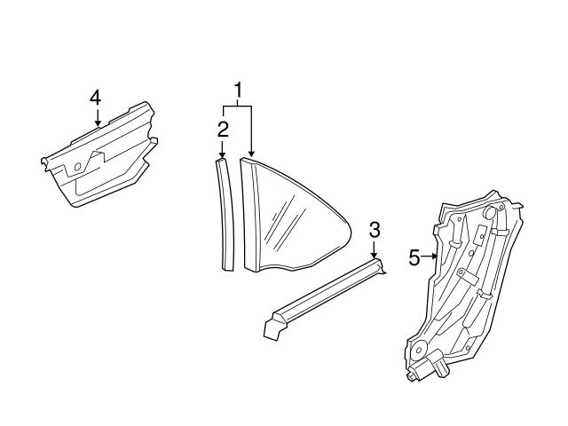 Genuine Porsche 99754347500 Quarter Glass Seal; Left, Left Outer - Porsche