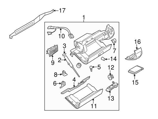 Genuine Porsche 997552362015V7 Glove Box Handle; Front - Porsche