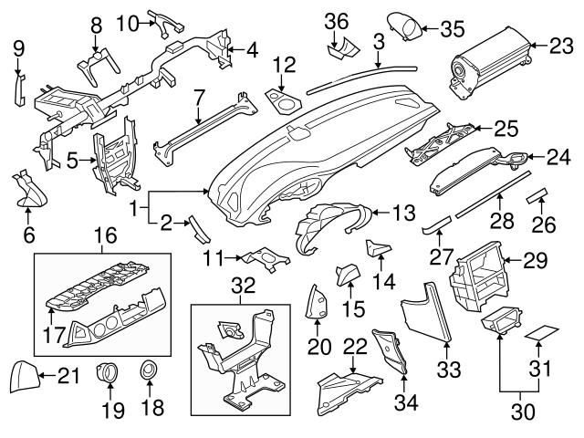 Genuine Porsche 99755290500 Console Cup Holder Kit - Porsche