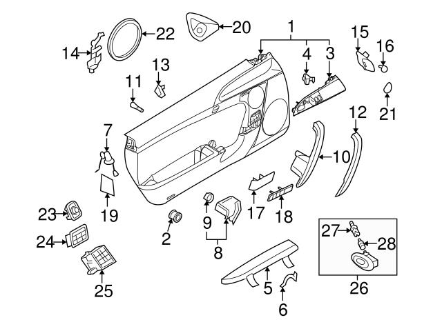 Genuine Porsche 99755546101V05 Door Handle, Interior; Left, Front Left ...