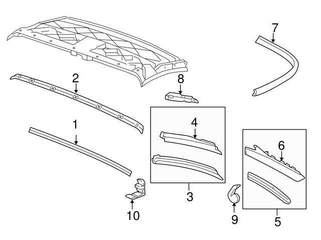 Genuine Porsche 99756192301 Convertible Top Seal; Rear Left - Porsche ...