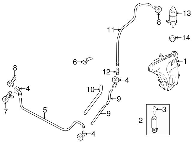Genuine Porsche 99762820700 Headlight Washer Hose Connector - Porsche