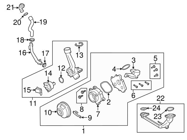 Genuine Porsche 9A210685200 Engine Coolant Filler Neck; Upper - Porsche