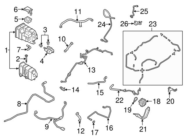 Genuine Porsche 9A210752001 Evaporative Emissions System Lines - Porsche