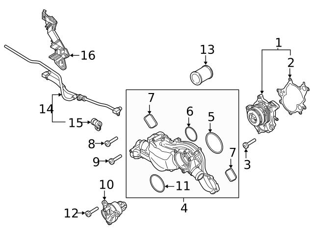 Genuine Porsche 9A712168800 Engine Coolant Thermostat Gasket; Outer ...
