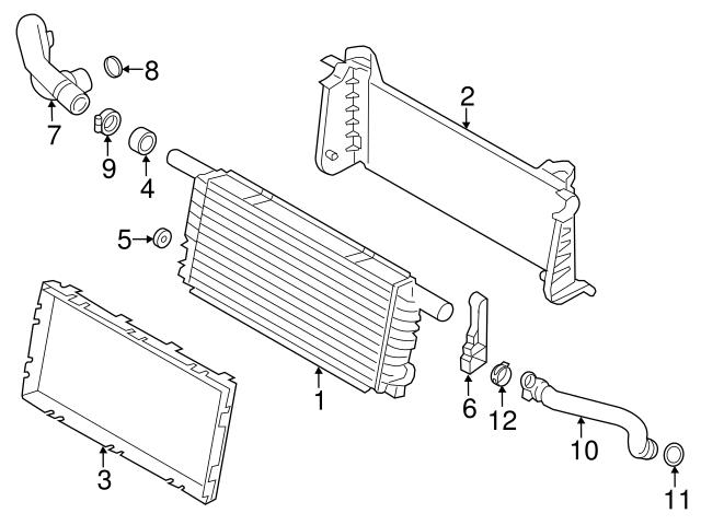 Genuine Porsche 9P1121291 Radiator Mount Bracket; Inner - Porsche