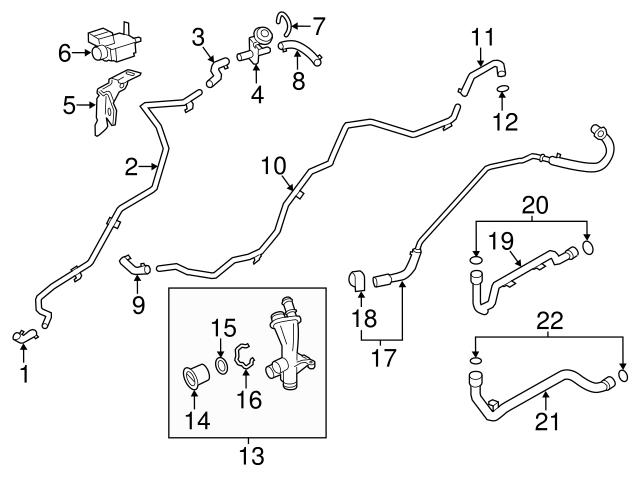 Genuine Porsche 9P1317233 AC & Heater Control Valve; Rear - Porsche