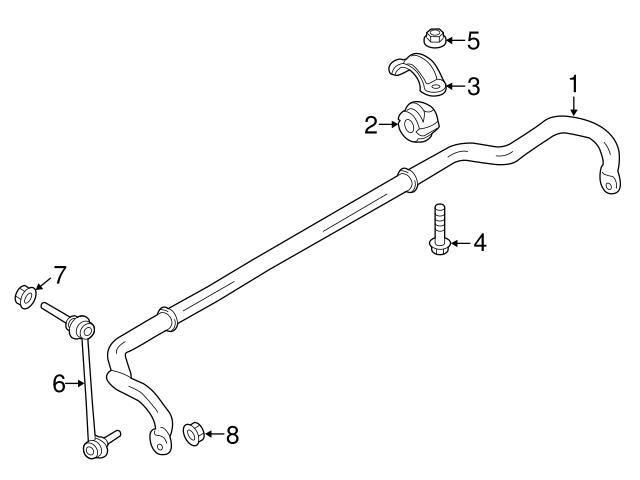 Genuine Porsche 9P1411318 Stabilizer/Sway Bar Link Kit; Right, Front ...