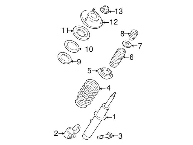 Genuine Porsche 9P1412137A Strut Bellow; Left, Right, Front - Porsche ...