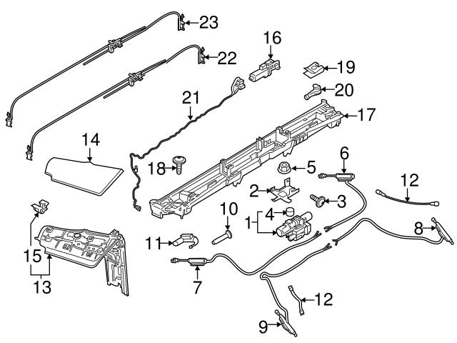 Genuine Porsche 9P1871796AY Convertible Top Hydraulic Cylinder ...