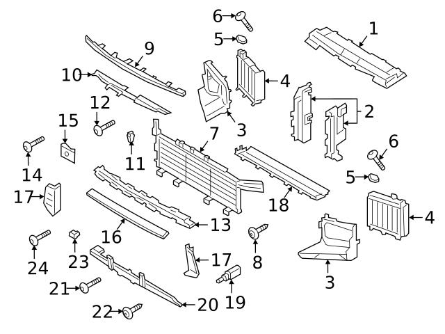 Genuine Porsche 9Y0121673 Radiator Support Air Deflector - Porsche
