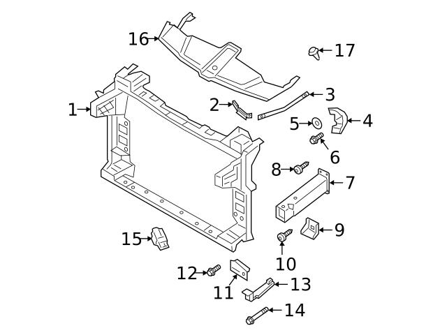Genuine Porsche 9Y0805515C Radiator Support Bracket; Left - Porsche