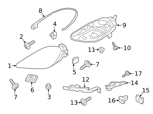 Genuine Porsche 9Y0807572B Headlight Bracket; Left, Right - Porsche ...