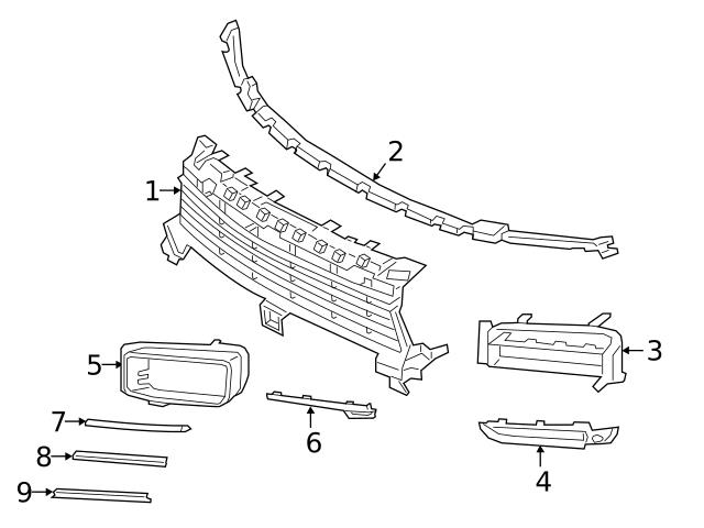 Genuine Porsche 9Y0807823OK1 Grille Molding; Left - Porsche