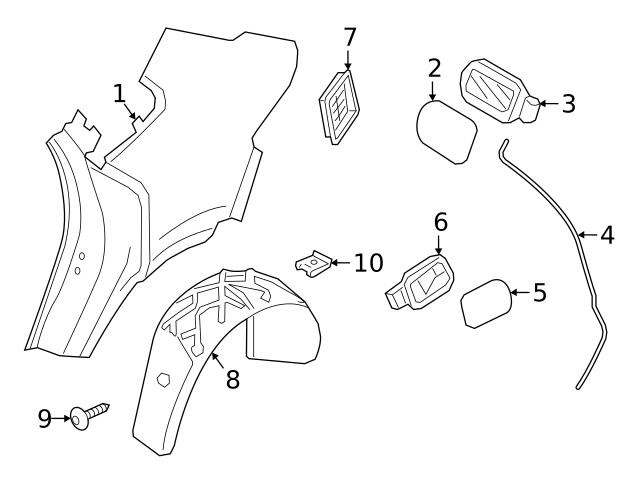 Genuine Porsche 9Y0810593 Hybrid Charging Port Assembly; Left - Porsche