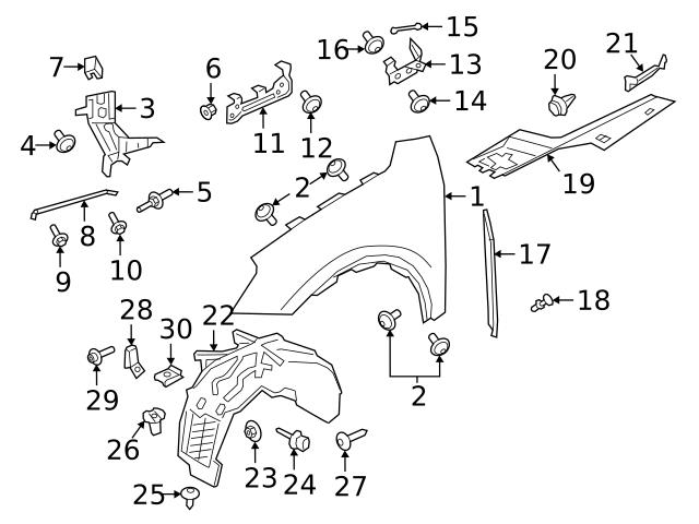 Genuine Porsche 9Y0821157A Fender Brace; Left - Porsche