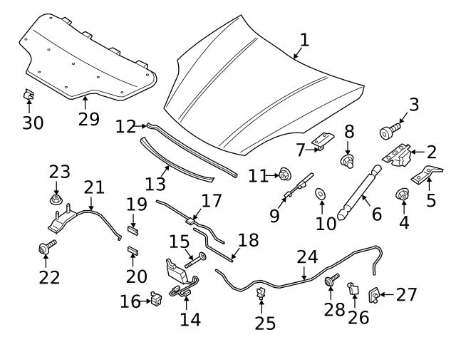 Genuine Porsche 9Y0823185A Hood Safety Catch; Left - Porsche | 9Y0823185