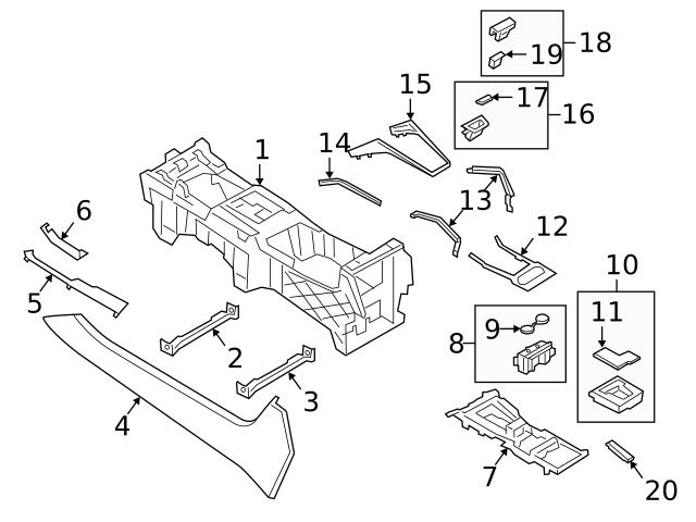 Genuine Porsche 9Y08625321E0 Console Cup Holder - Porsche | 9Y0862532