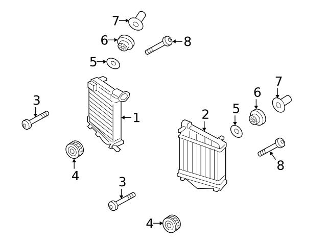 Genuine Porsche PAB145803C Intercooler; Left - Porsche | PAB14580310