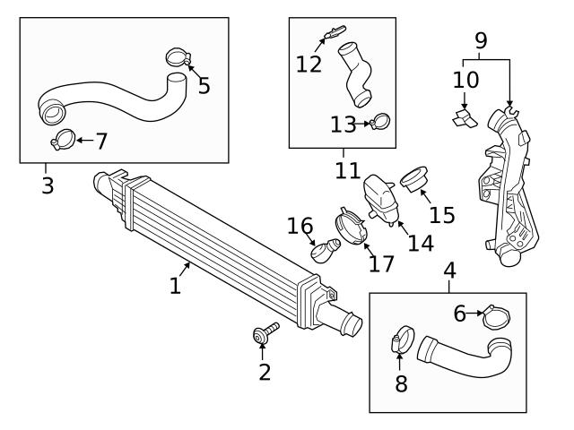 Genuine Porsche PAB145805 Intercooler - Porsche