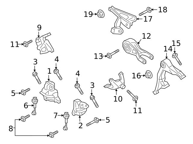 Genuine Porsche PAB19937110 Engine Mount; Left - Porsche