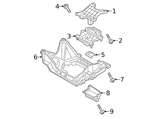 Genuine Porsche PAB39911510 Auto Trans Mount Bracket - Porsche