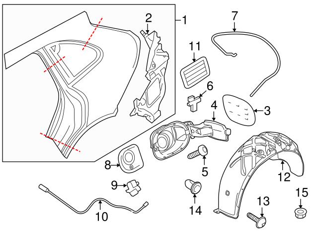 Genuine Porsche PAB862153 Fuel Filler Door Lock Actuator; Rear ...
