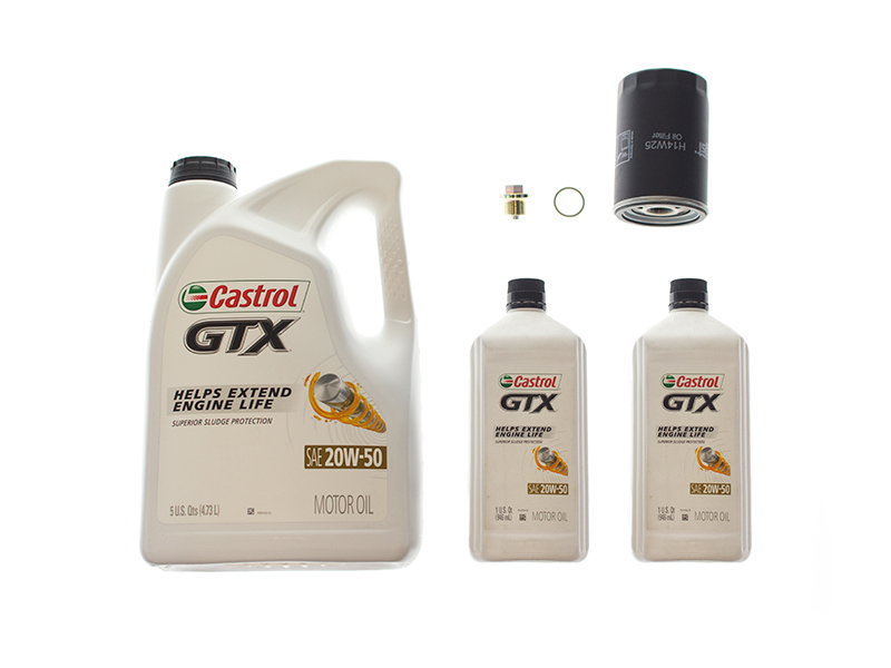 Castrol GTX + Hengst POR1OILFLTR1KIT Oil Change Kit - 20W-50 ...