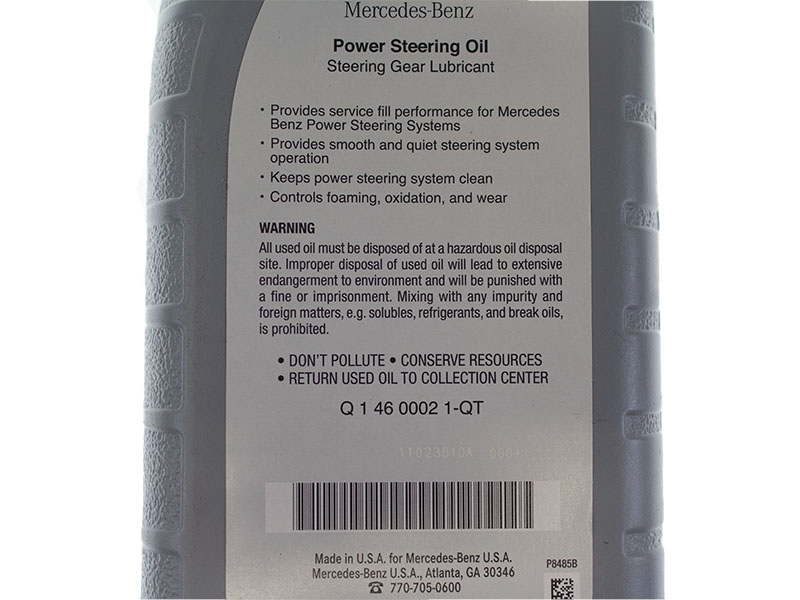 Genuine Mercedes Q1460002 Power Steering Fluid; Standard Non-Synthetic ...