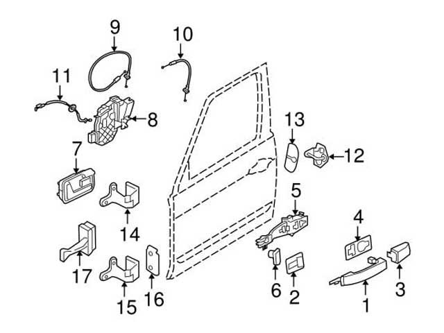 Genuine Land Rover LR091526 Door Lock/Actuator Assembly; Front Left ...