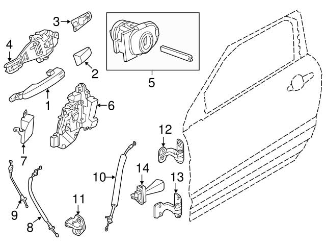 Genuine Land Rover LR091527 Door Lock/Actuator Assembly; Front Left ...